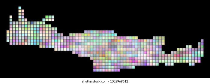 Dotted Crete Island Map Vector Geographic Stock Vector (Royalty Free ...