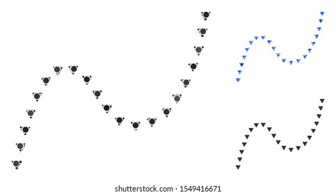 Dotted Curve Composition Round Dots Variable Stock Vector (Royalty Free ...