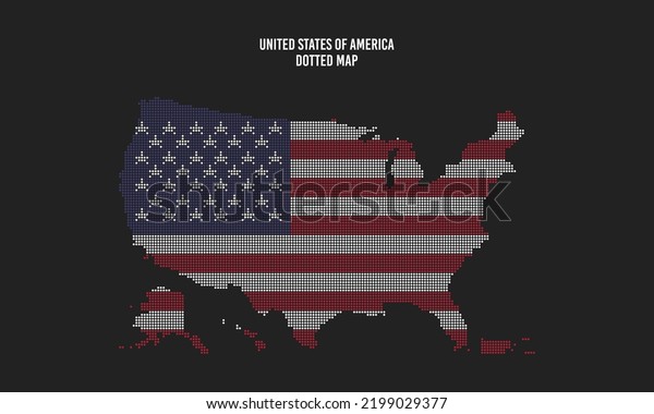 Dotted Flag Map United States America Stock Vector (Royalty Free ...