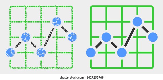 Dotted Flat Chart Grid Icons Vector Stock Vector (Royalty Free ...