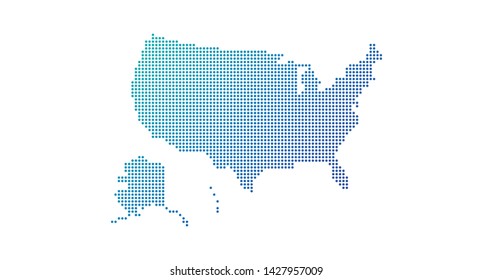 Vektor Stok Dotted Gradient Usa Map Backgrounds Brochures (Tanpa ...