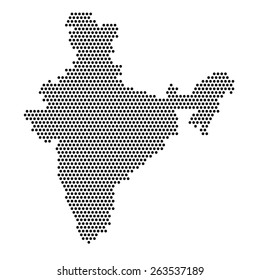 Dotted India Map Black Stock Vector (Royalty Free) 263537156