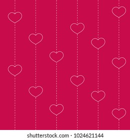 Dotted Line Heart Shape Seamless Pattern Stock Vector (Royalty Free ...