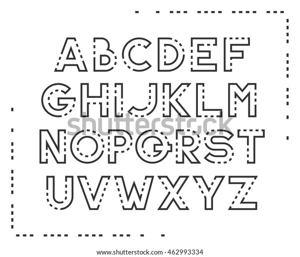 Dotted Line Latin Font Graphical Decorative Stock Vector (Royalty Free ...