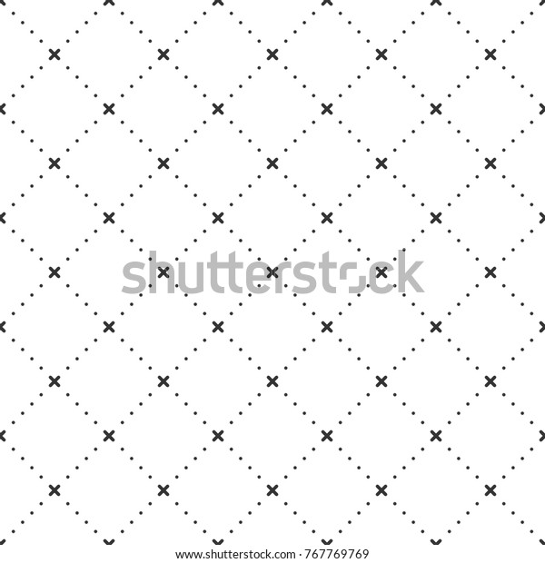 Dotted Line Rhombus Cross Seamless Pattern Stock Vector (Royalty Free ...