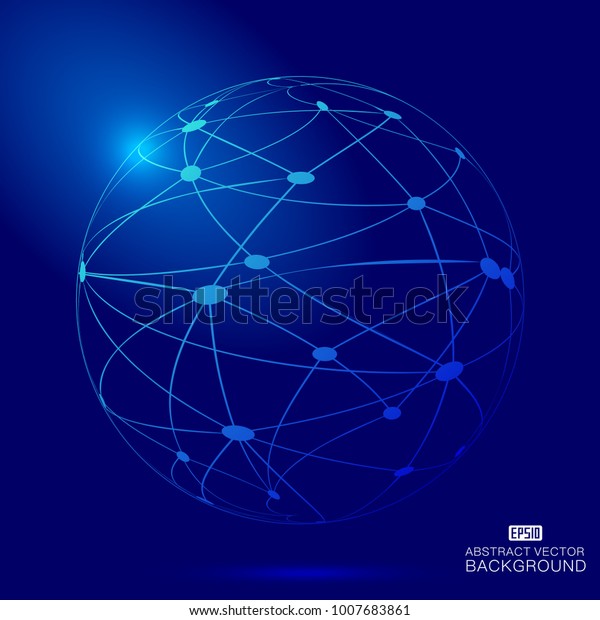 Dotted Line Structure Diagram 3d Sphere Stock Vector (Royalty Free ...