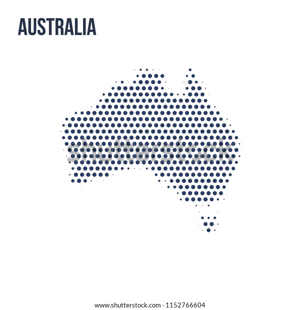 Dotted Map Australia Isolated On White Stock Vector (Royalty Free ...