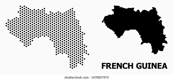 Dotted Map French Guinea Composition Solid Stock Vector (Royalty Free ...