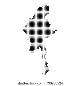 Pixel Map Myanmar Vector Dotted Map Stock Vector (Royalty Free) 776162704