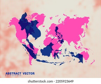 Dotted Map Southeast Asia Vector Blue Stock Vector (Royalty Free ...