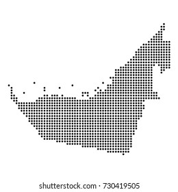 Dotted Map United Arab Emirates Stock Vector (Royalty Free) 730419505 ...