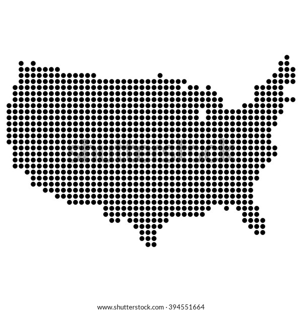 Dotted Map United States Stock Vector (Royalty Free) 394551664