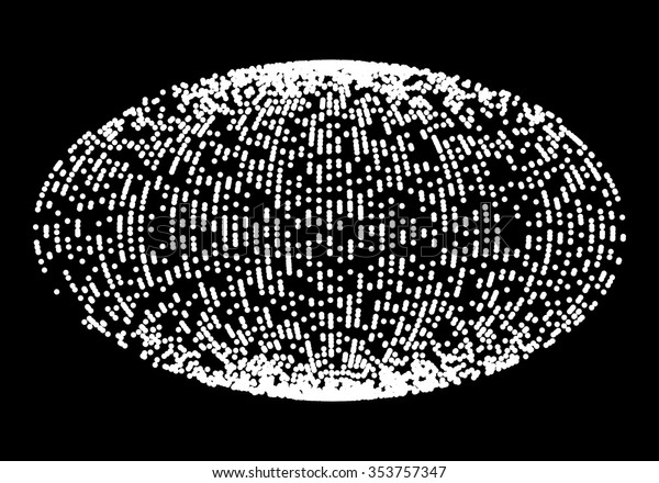 Dotted Oval Design Project On Black Stock Vector (Royalty Free) 353757347