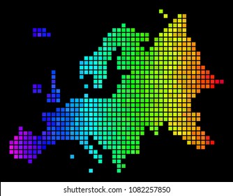 Dotted Pixel Europe Map Vector Territory Stock Vector (Royalty Free ...