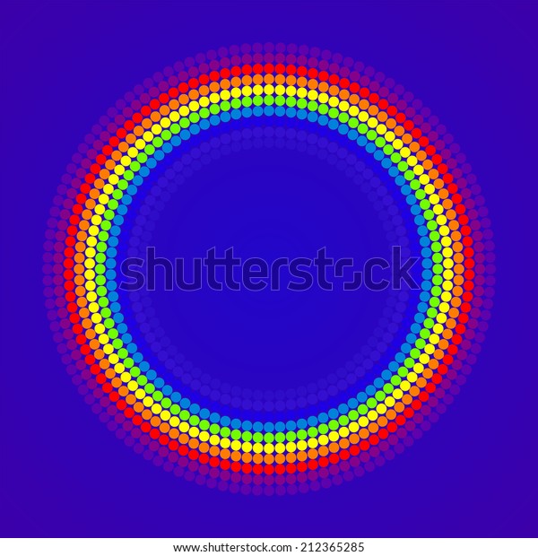 Dotted Rainbow Circle On Vivid Blue Stock Vector (Royalty Free) 212365285