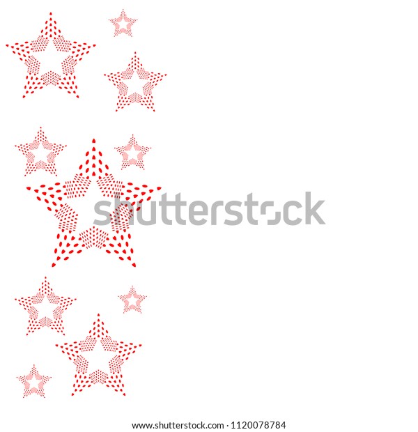 Dotted Red Stars On White Background Stock Vector (Royalty Free ...