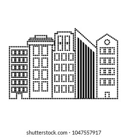 Dotted Shape Architecture Modern Buildings City Stock Vector (Royalty ...