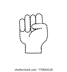 Dotted Shape Hand Oppose Gesture Symbol Stock Vector (Royalty Free ...