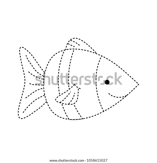 Dotted Shape Nature Aquatic Fish Sea Stock Vector (Royalty Free) 1058615027