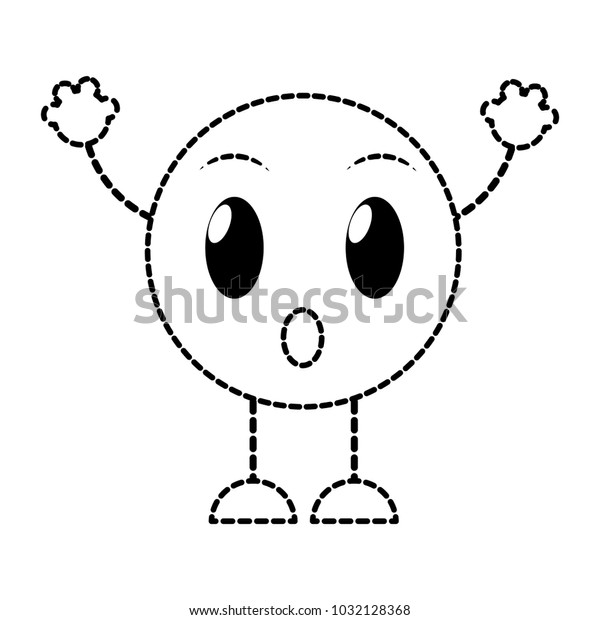 Dotted Shape Shocked Emoji Expression Arms Stock Vector (Royalty Free ...
