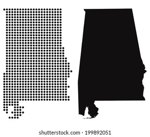 Pixelated Map Alabama State Composition Solid Stock Vector (Royalty ...