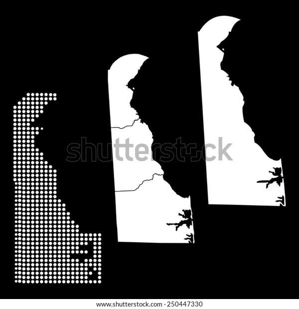 Dotted Silhouette State Delaware Map Stock Vector (Royalty Free) 250447330