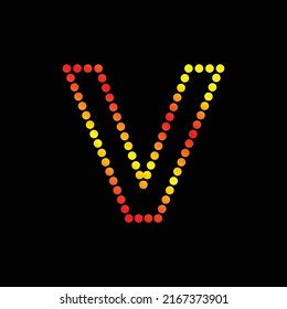 Dotted V Letter Logo Vector Design Stock Vector (Royalty Free ...
