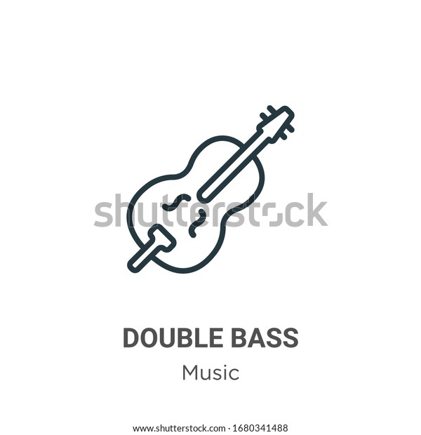 Double Bass Outline Vector Icon Thin Stock Vector (Royalty Free ...