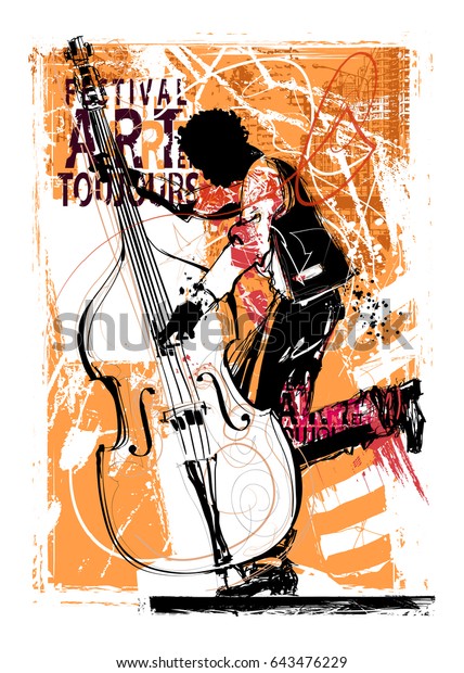 Double Bass Player Vector Illustration Stock Vector (Royalty Free ...