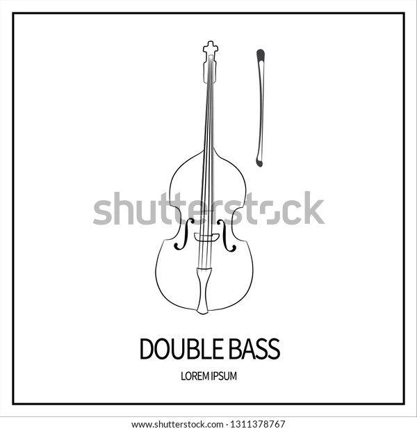 Double Bass Stringed Instrument Linear Icon Stock Vector (Royalty Free ...