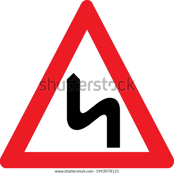 Double Bend Left Sign Board Stock Vector (Royalty Free) 1943078125 ...