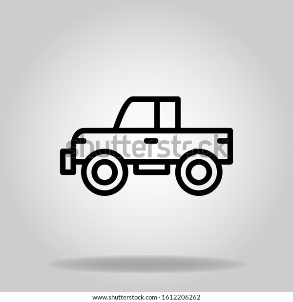 Double Cabin Car Icon Black Line Stock Vector (Royalty Free) 1612206262 ...