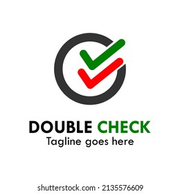 Double Check Logo Template Illustration Stock Vector (Royalty Free ...