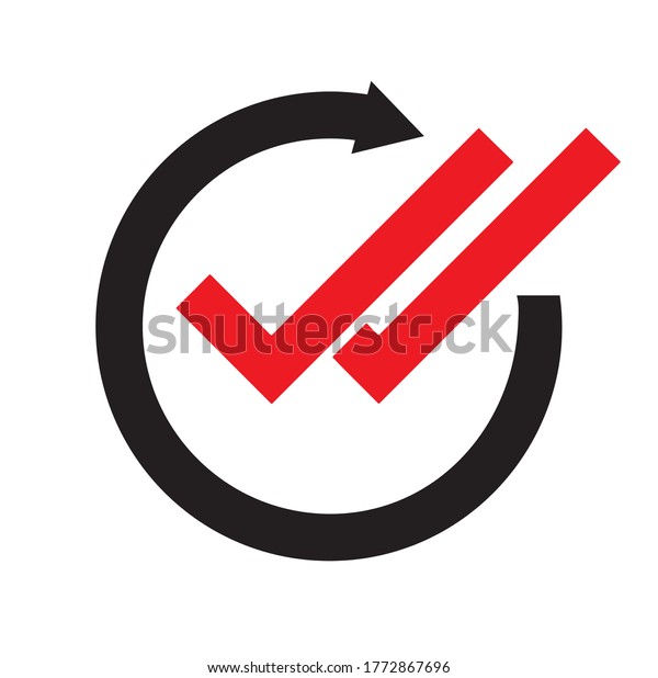 Double Check Mark Icon Time Arrow Stock Vector (Royalty Free ...