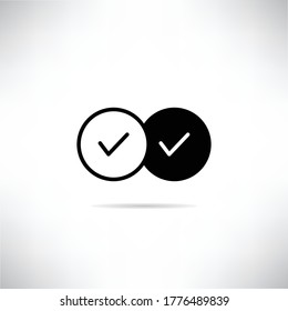 Double Check Marks Icon Shadow On Stock Vector (Royalty Free ...