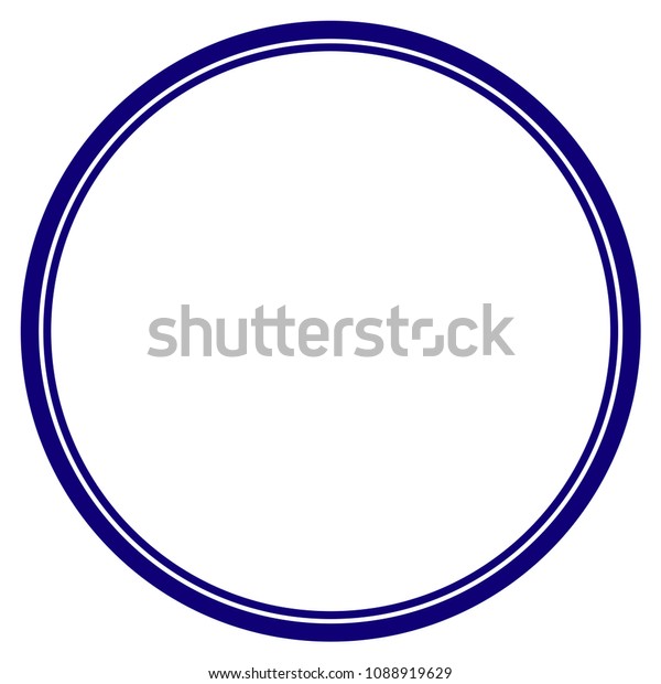 Double Circle Frame Template Vector Draft Stock Vector (royalty Free