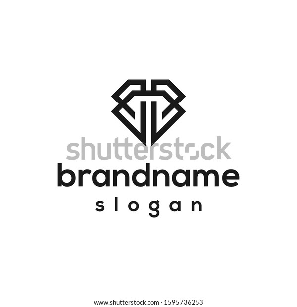 Double Diamond Logo Design Template: vector de stock (libre de regalías ...