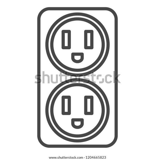 Double Electrical Outlet Icon Outline Double Stock Vector (Royalty Free ...