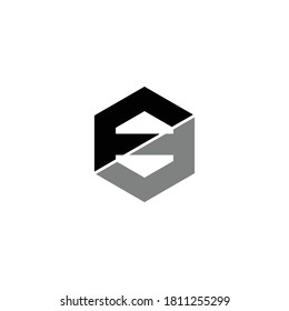 Double F Letter Hexagon Vector Modern Stock Vector (Royalty Free ...