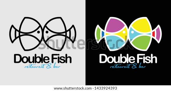Double Fish Logo Concept Seafood Restaurant Stock Vector (Royalty Free ...