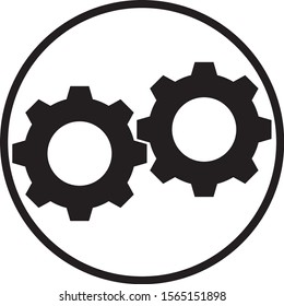 Double Gear Wheels Vector Icon Stock Vector (Royalty Free) 1565151898 ...