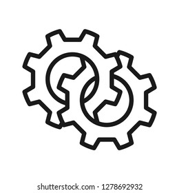Double Gears Icon Simple Line Isolate Stock Vector (Royalty Free ...