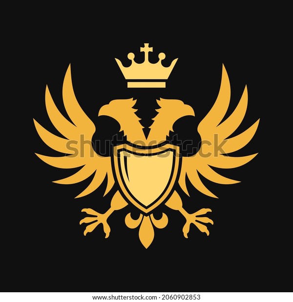 Double Headed Eagle Heraldic Icon On Stock Vector (Royalty Free ...