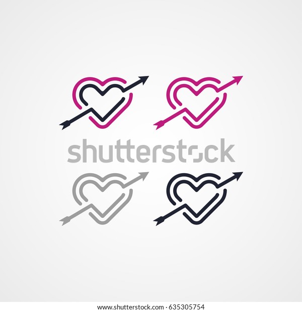 Double Heart Arrow Logo Icon: เวกเตอร์สต็อก (ปลอดค่าลิขสิทธิ์ ...