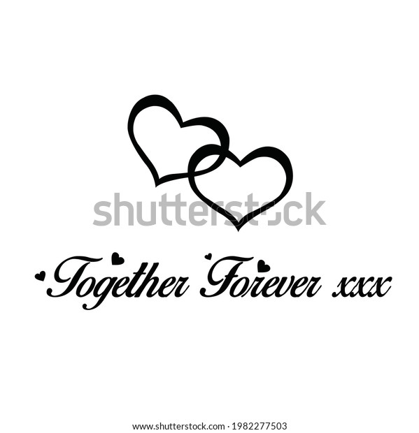 Double Heart Couple Love Wall Decal Stock Vector (Royalty Free ...