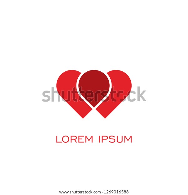 Double Heart Vector Graphic Design Vector Stock Vector (Royalty Free ...