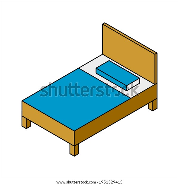 Double Hotel Room Icon Double Bed Stock Vector (Royalty Free ...