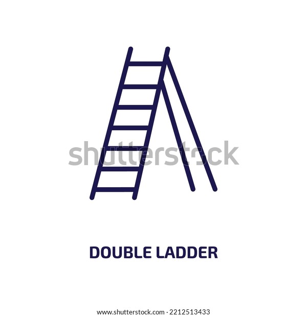Double Ladder Icon Construction Collection Thin Stock Vector (Royalty ...