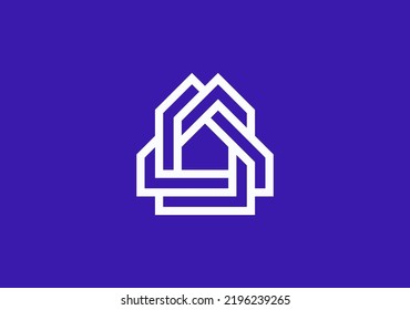 Double Line Arrow Home Logo Symbol Stock Vector (Royalty Free ...