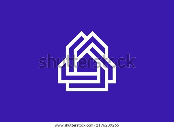 Double Line Arrow Home Logo Symbol Stock Vector (Royalty Free ...